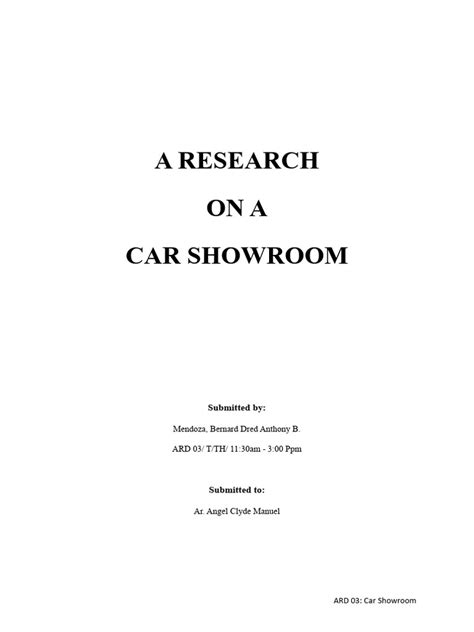 Car Showroom Research Pdf