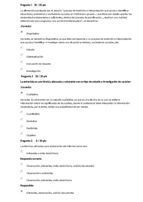 Test m odulo fundamentos de intervencion social Pregunta pts La afirmación