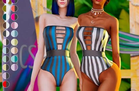 Ts4 Cc Aquarius Swimsuit от Gcs The Sims Creative Club