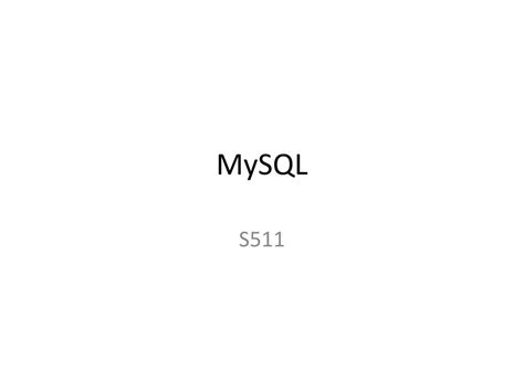 Ppt Mysql Powerpoint Presentation Free Download Id6018024