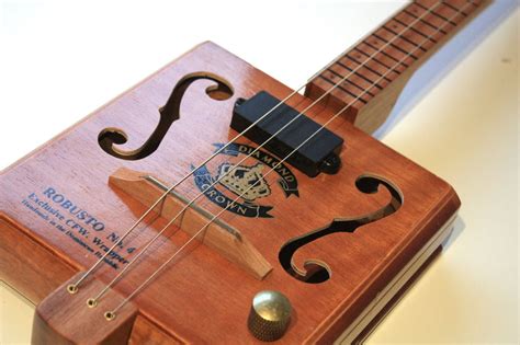 Diamond Crown Fretless 3 String Cigar Box Guitar By Chickenbone John