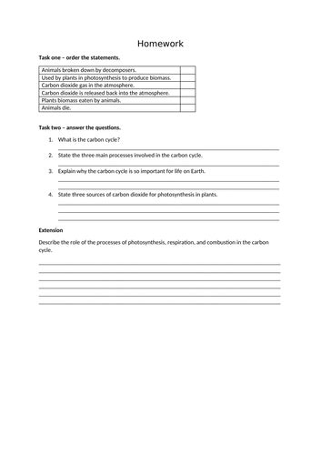 Aqa Gcse Biology 9 1 B17 Organising An Ecosystem B173 The Carbon