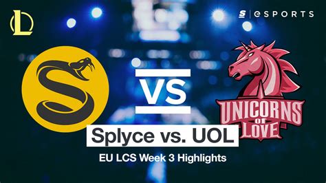 HIGHLIGHTS Splyce Vs Unicorns Of Love 2017 EU LCS Spring YouTube