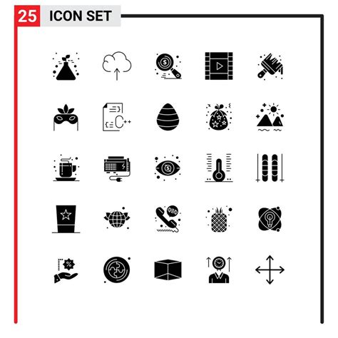 Set Of 25 Modern Ui Icons Symbols Signs For Brush Arts Market Art Media Editable Vector Design