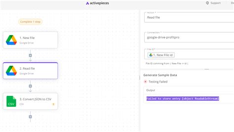 Google Drive Read File Failed To Store Entry Object ReadableStream