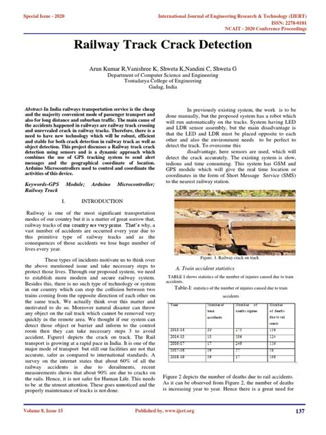 Railway Track Crack Detection Ijertconv8is15031 Pdf Wireless Rail Transport