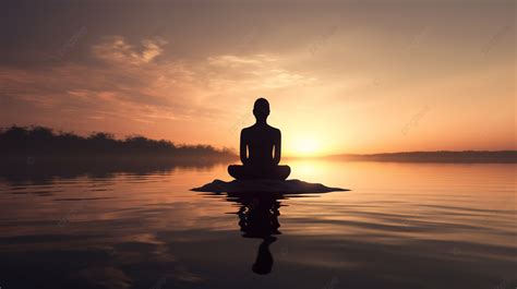 명상은 석양의 호수에 있다 명상 그림 무료 무료 심사 숙고 배경 일러스트 및 사진 무료 다운로드 Pngtree