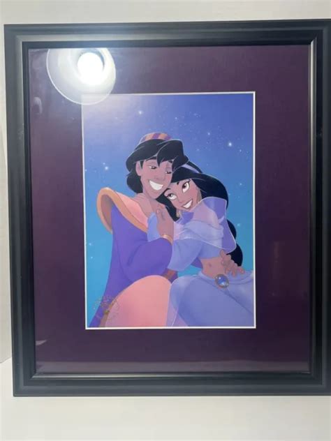 Walt Disneys Andaladdinand Exclusive Commemorative Lithograph 1993 Framed