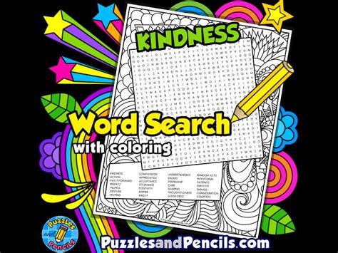Character Education Word Search Puzzle With Colouring Bundle