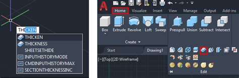 using the thicken command practical autodesk autocad 2021 and autocad