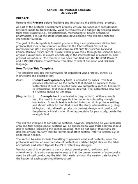 Nih Fda Phase 2 And 3 Indide Clinical Trial Protocol Template Preface Doc Template Pdffiller