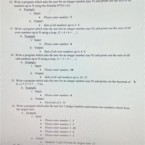 Solved 32 Write A Program Which Asks The User For An Inte