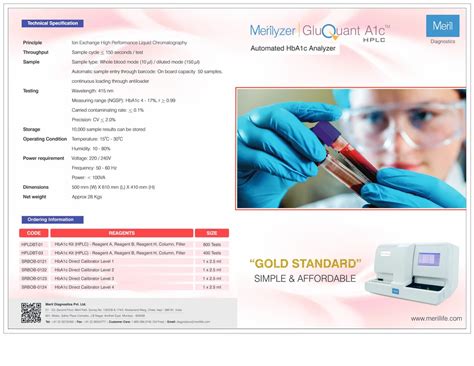 Automatic Merilyzer Gluquant A1c Hplc Automated Hba1c Analyzer At In Pune