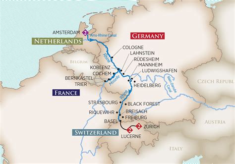 Rhine And Danube River Map