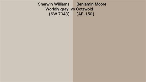 Sherwin Williams Worldly Gray Sw 7043 Vs Benjamin Moore Cotswold Af