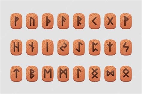 손으로 그린 바이킹 룬 알파벳 무료 벡터