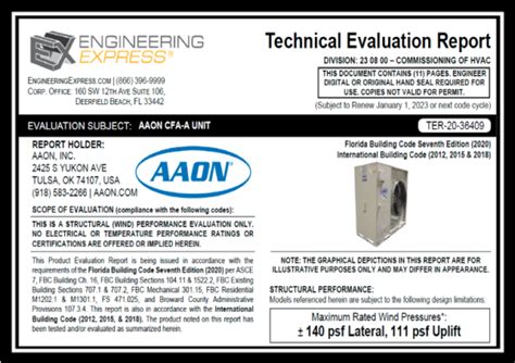 Aaon Cfa A Unit Ter 20 36409