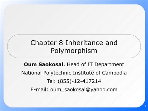 Chapter 8 Polymorphism Ppt