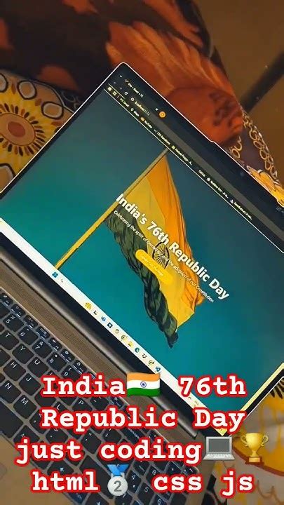 India S🇮🇳🇮🇳🇮🇳 76th Republic Day Coding Html🥈 Css Js🏆 Css 💥🏆programming Webdevelop Shorts