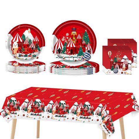 53pcs Nutcracker Christmas Party Tableware Decorationsred Nutcracker