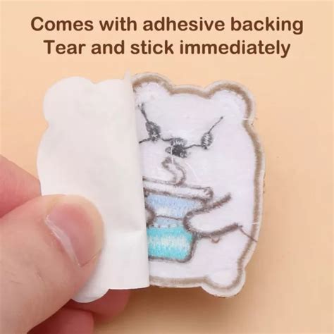 3pcs Self Adhesive Badge Sticker Plush Bear Down Jacket Patch Clothes