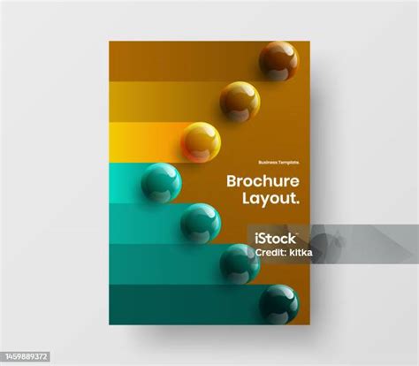 여러 가지 빛깔의 표지 벡터 디자인 서식 파일입니다 신선한 3d 공 연간 보고서 그림입니다 A4 용지에 대한 스톡 벡터 아트 및 기타 이미지 Istock