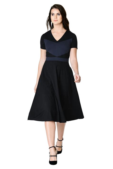Shop Colorblock Cotton Knit Dress Eshakti
