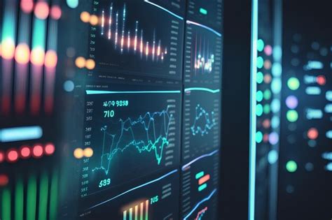 Premium Ai Image A Row Of Data Displays With A Line Of Graphs Showing