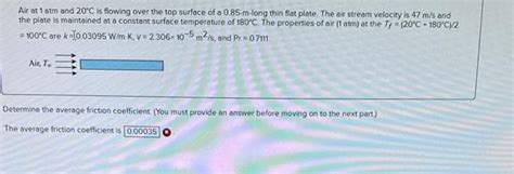 Solved Air At 1 Atm And 20C Is Flowing Over The Top Surface Chegg