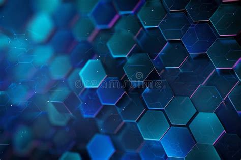Abstract Digital Hexagonal Molecular Structure Stock Illustration