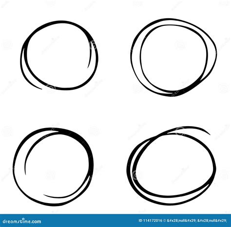 Hand Drawn Circle Sketch Set Doodle Pencil Line Vector Hand Drawn Circle Line Sketch Set