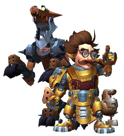 A Graphic Of A Male Mechagnome Wearing Heritage Plate Armor He Has
