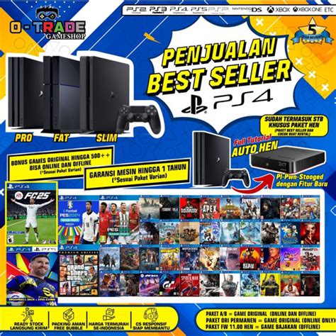 Jual PLAYSTATION 4 PS4 SLIM HDD 1TB GARANSI SONY INDONESIA BONUS FULL