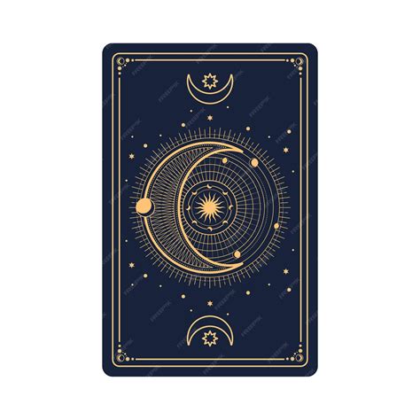 Premium Vector Square Celestial Frame With Borders Of Mystic Gold