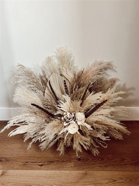 Pampas Grass Floor Arrangement Wedding Aisle Decor Rustic Wedding