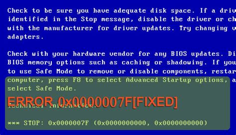 How To Fix Error 0x0000007f