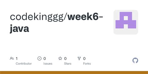 GitHub Codekinggg Week6 Java