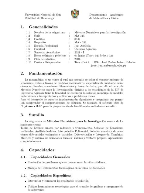 Metodos Numericos Pdf Análisis Numérico Ecuaciones