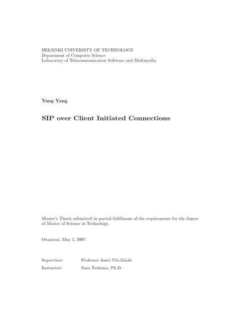 Yang Sip Pdf Session Initiation Protocol Transport Layer Security