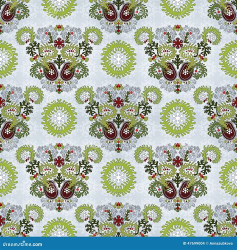 Seamless Background With Floral Symmetrical Elements Stock Vector Illustration Of Delicate