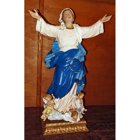 Statua Madonna Della Assunta Con Angeli Cm 95