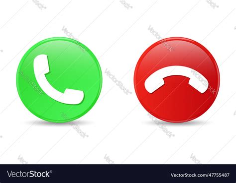 D Realistic Phone Call Receive Reject And Dial Vector Image