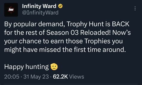 The Trophy Hunt Event Is Back For The Remainder Of Season 03 You Can