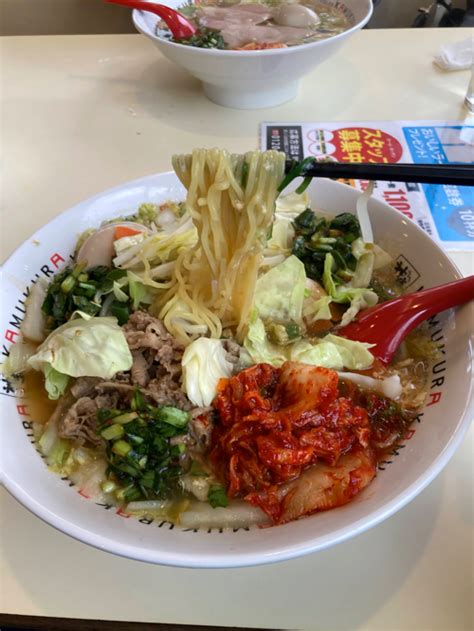 神座の肉たまあんかけラーメンキムチ、野菜、煮玉子トッピング チャリンコログ