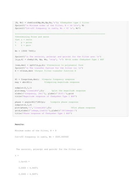 Analog Filters Matlabexamples