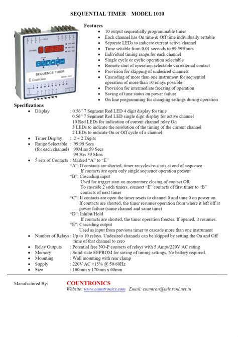 1010 countronics sequence timer at ₹ 4650 piece sector 37 gurgaon