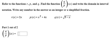 Solved Refer To The Functions R P And Q Find The Function Chegg