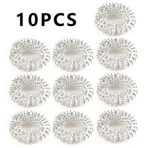 10pcs Stainless Steel Finger Massage Ring Acupuncture Ring Therapy