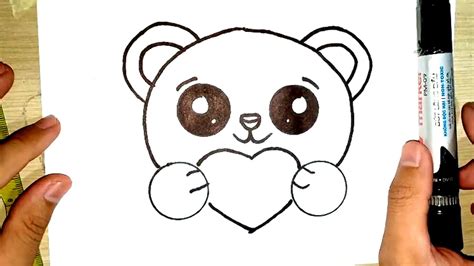 Con Gấu Con Hướng Dẫn Vẽ Đơn Giản How To Draw Bear Cute With Heart