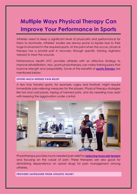 Multiple Ways Physical Therapy Can Improve Your Performance In Sports